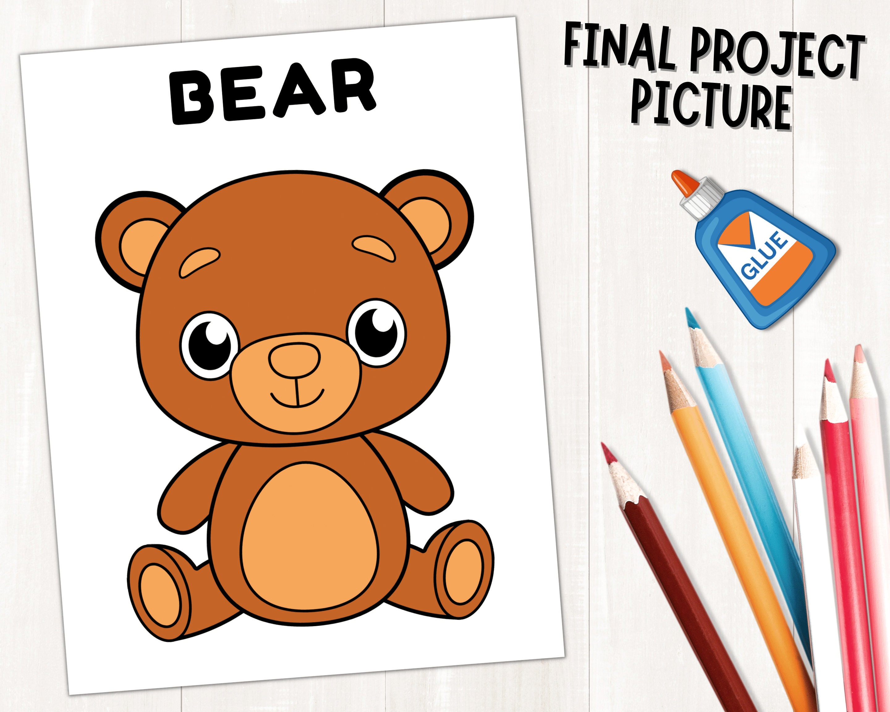 Printable Bear Craft | Forest Animals Craft | Zoo Animal Activity ...