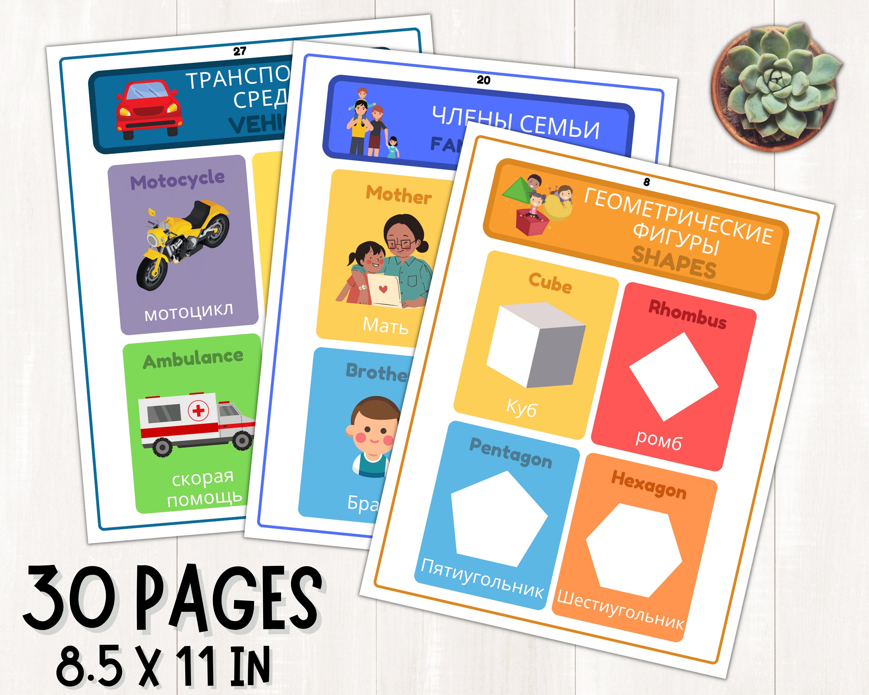 My First 100 Russian Words | Printable Russian-english Picture ...