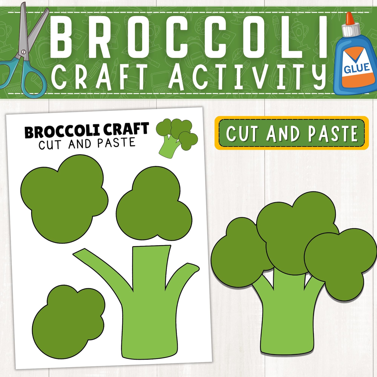 Printable Broccoli Craft Template | Vegetable Craft Activity | Build a ...
