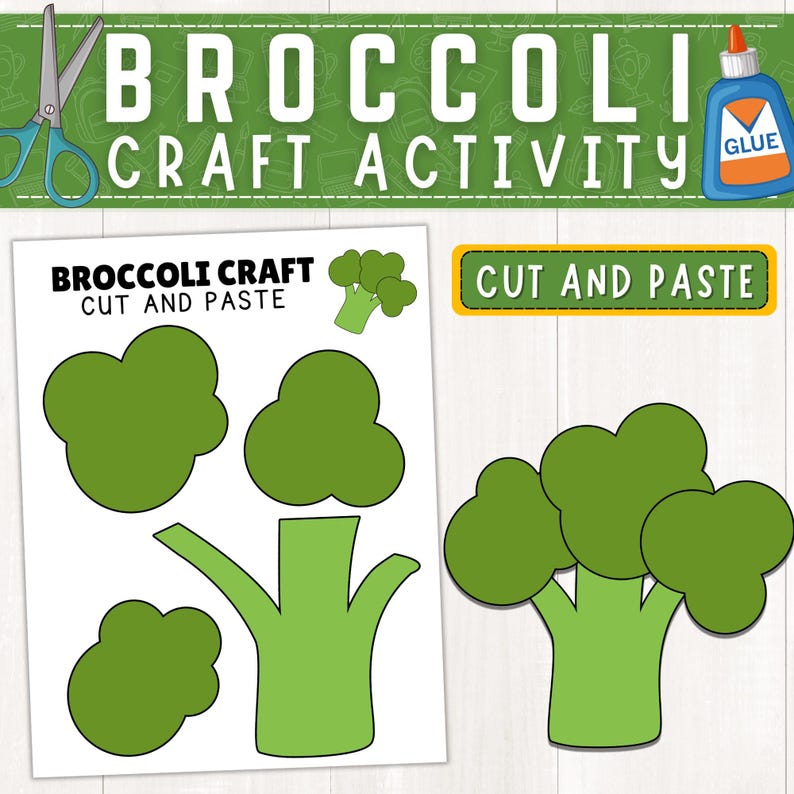 Printable Broccoli Craft Template | Vegetable Craft Activity | Build a ...