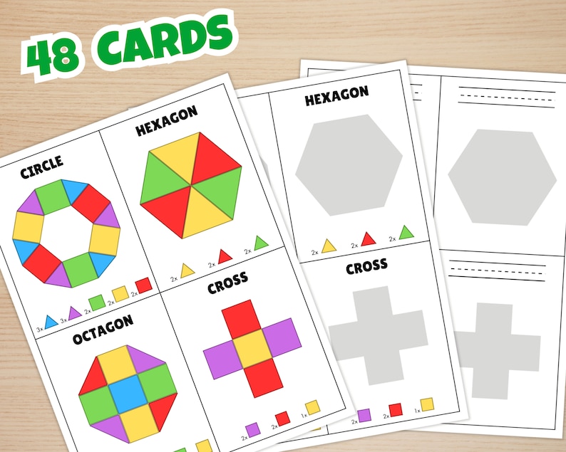 2D Geometric Shapes Magnetic Tiles Printable Templates | Magnetic Tile ...