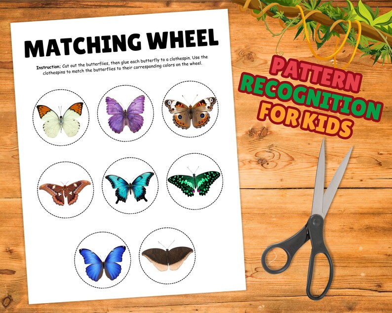 Butterfly Color Matching Wheel Activity | Butterfly Color Game | Spring ...