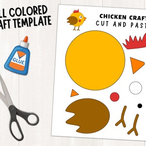 Printable Chicken Craft Template | Farm Animal Craft Activity | Chicken ...