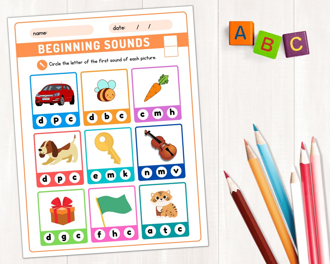 Printable Beginning Sound Worksheets | Kindergarten Phonics Worksheets ...