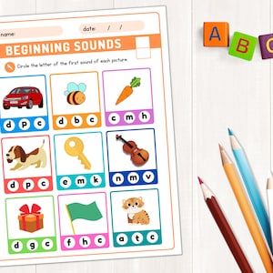 Printable Beginning Sound Worksheets | Kindergarten Phonics Worksheets ...