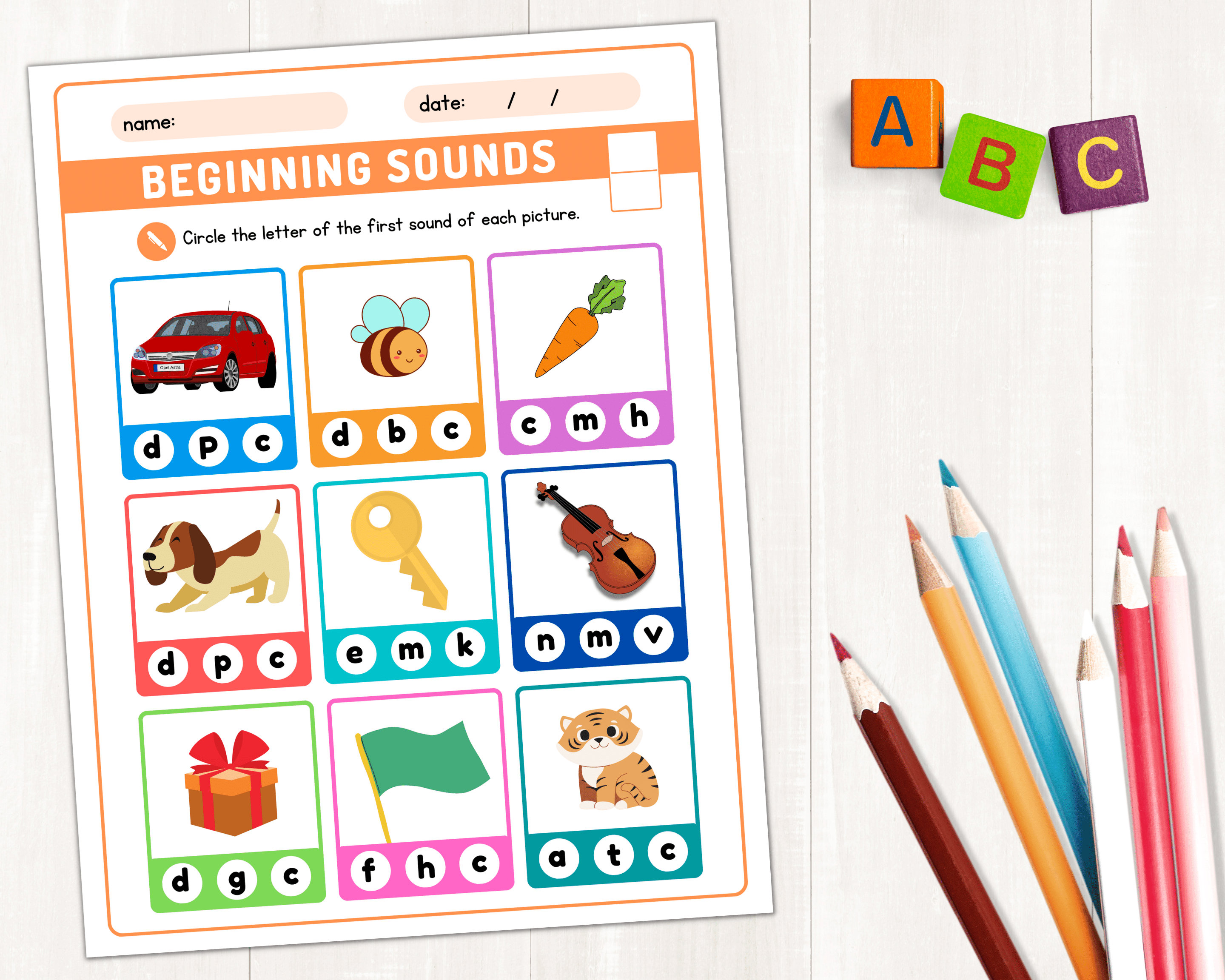Printable Beginning Sound Worksheets | Kindergarten Phonics Worksheets ...