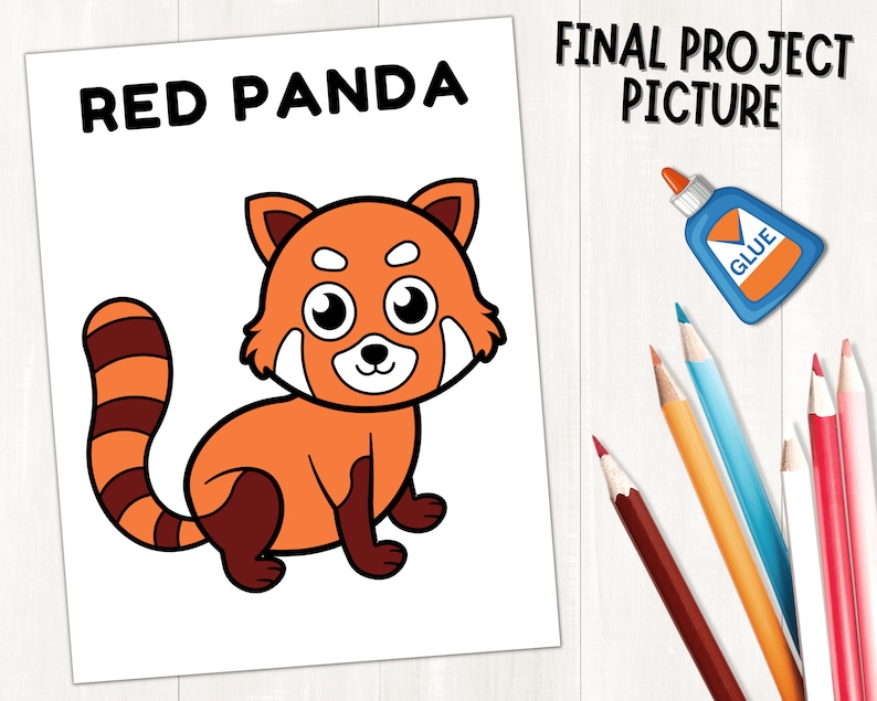 Build a Red Panda Craft Forest Animal Craft Color, Cut, and Glue Printable Red Panda Craft ...
