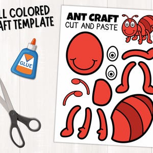 Printable Ant Craft Template, Spring Activities, Insect Craft, Summer ...