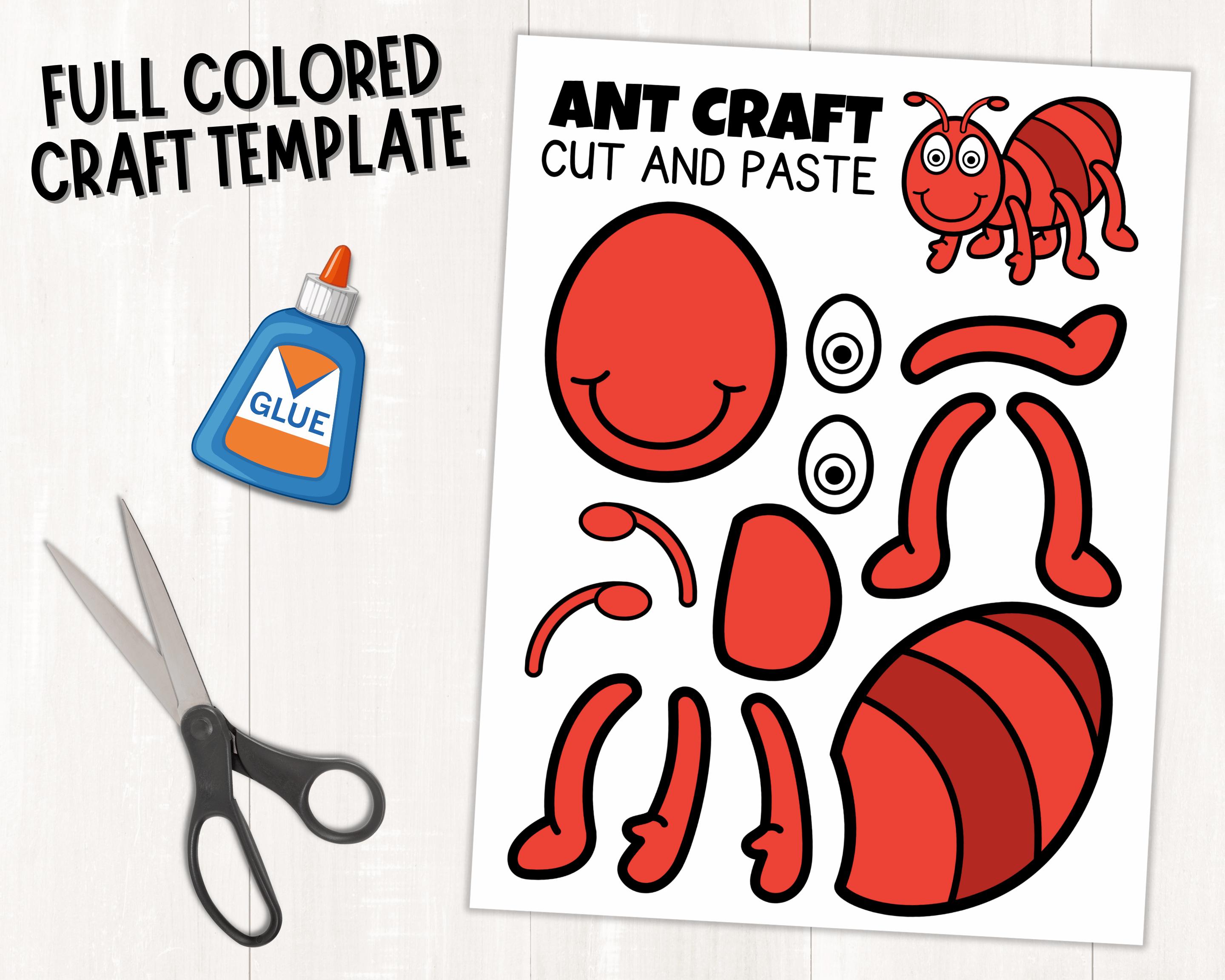 Printable Ant Craft Template, Spring Activities, Insect Craft, Summer ...
