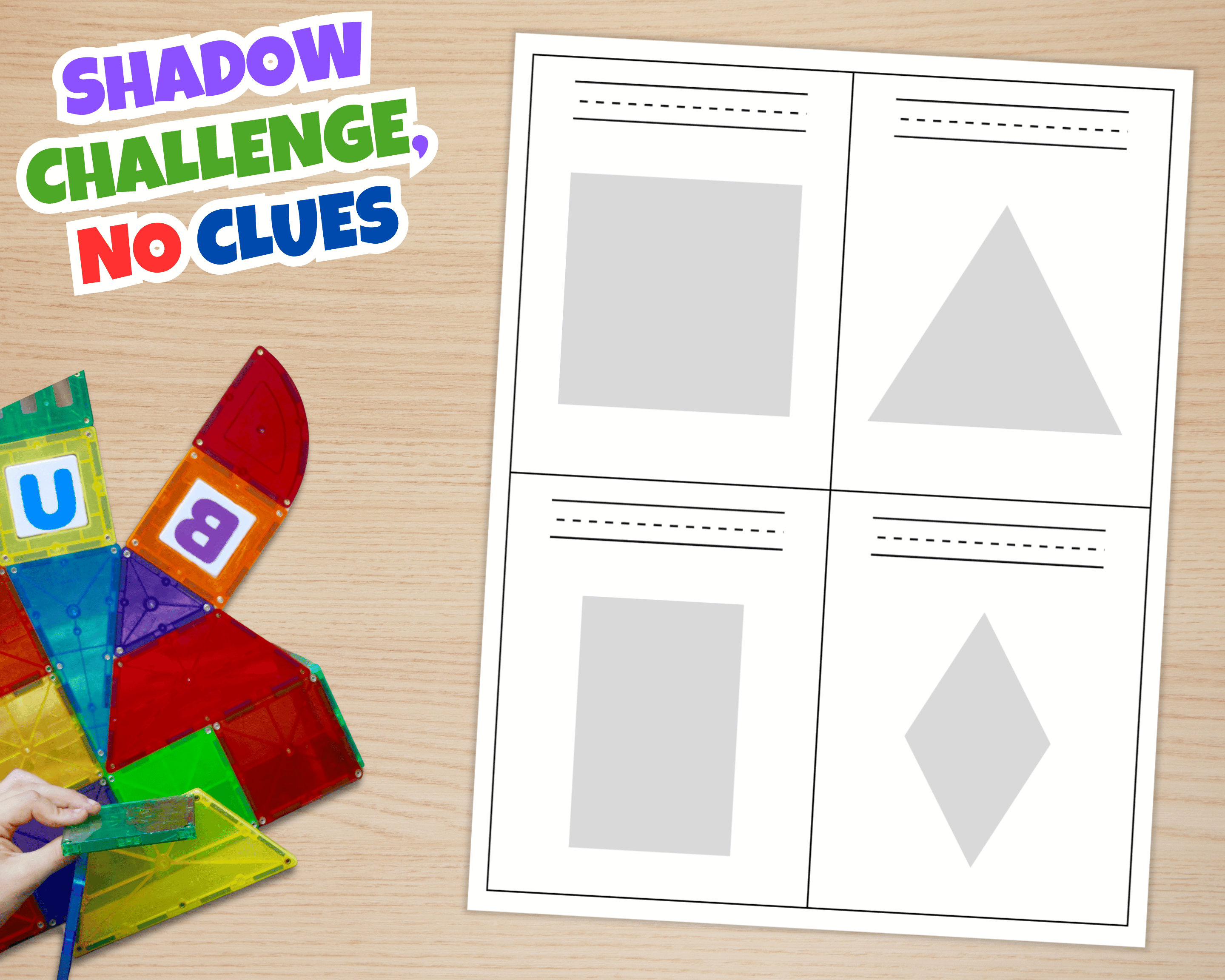 2D Geometric Shapes Magnetic Tiles Printable Templates | Magnetic Tile ...