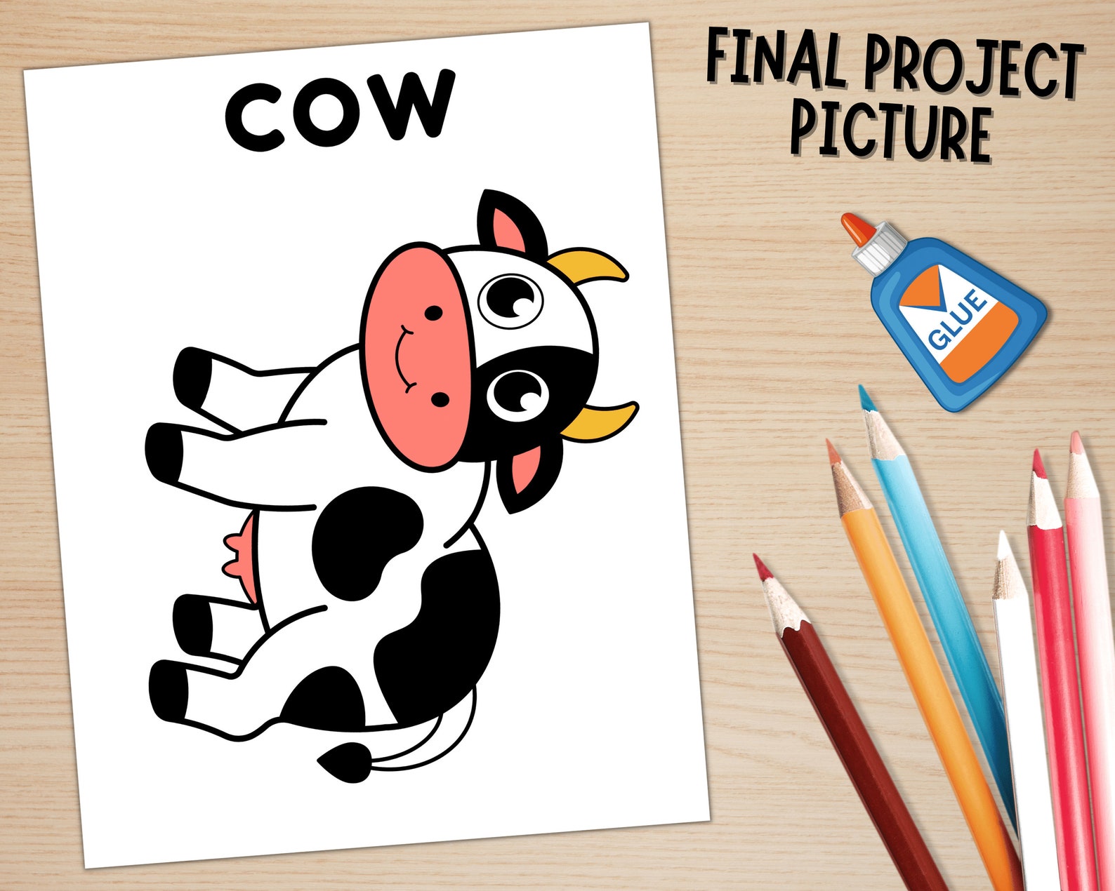 Printable Cow Craft | Farm Animal Craft | Farm Activities | Color, Cut ...