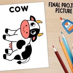 Printable Cow Craft | Farm Animal Craft | Farm Activities | Color, Cut ...