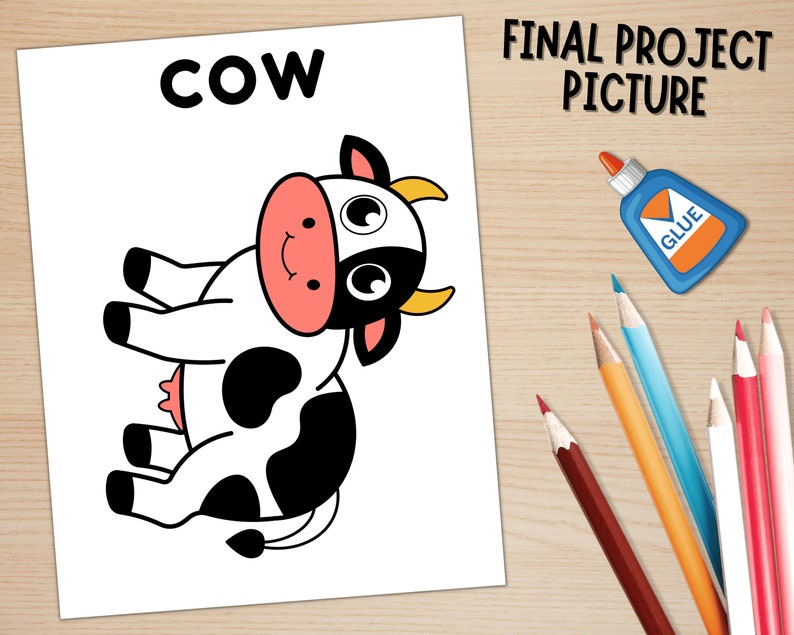 Printable Cow Craft | Farm Animal Craft | Farm Activities | Color, Cut ...