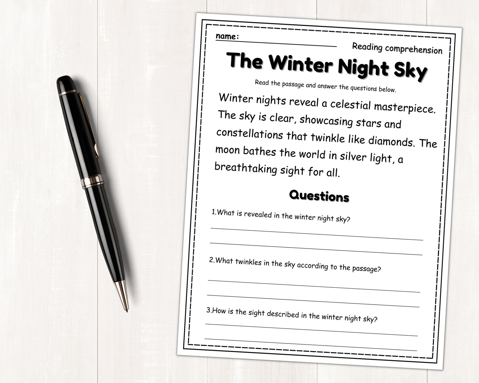 Winter Reading Comprehension Worksheets | Reading Activities | Passages ...