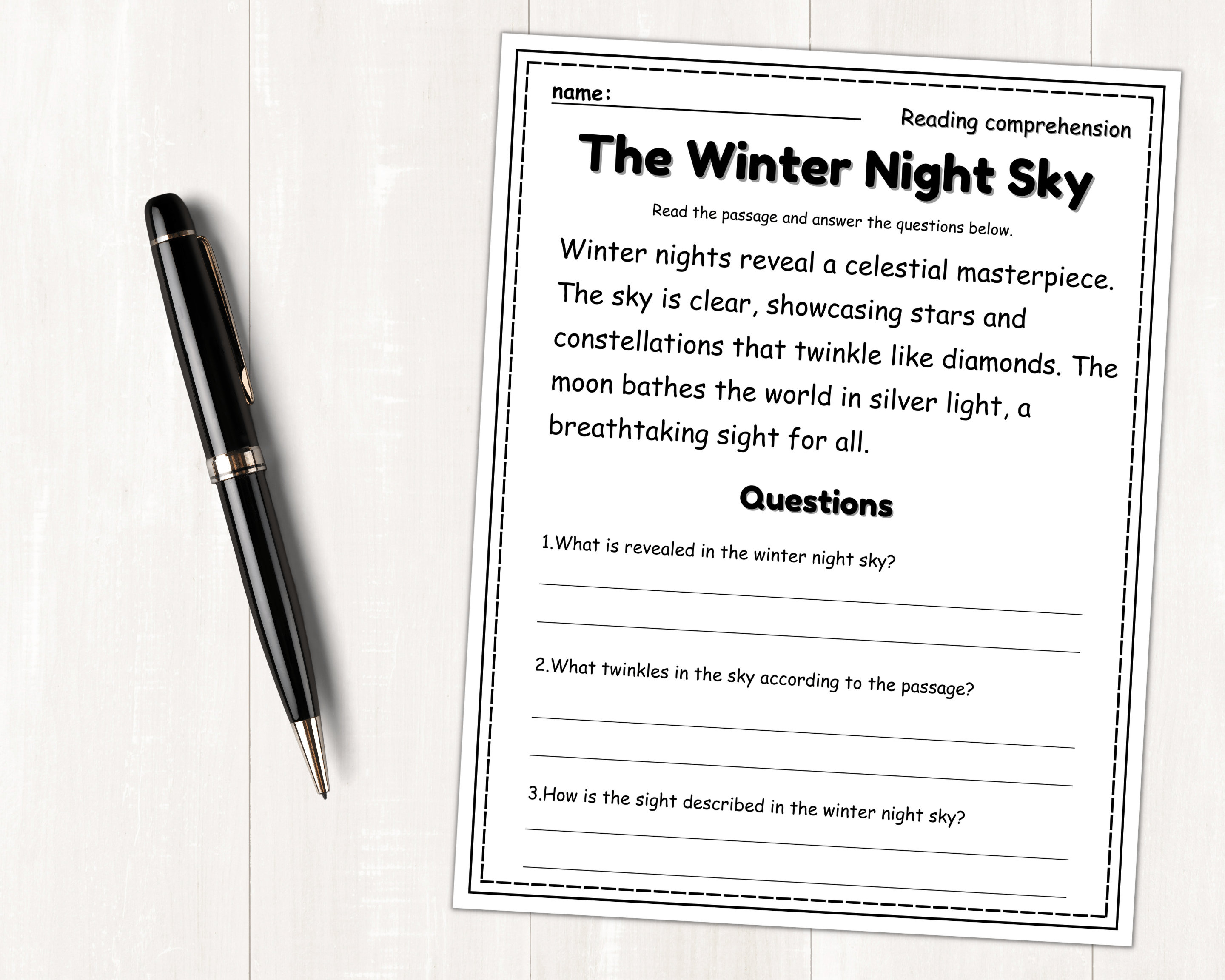 Winter Reading Comprehension Worksheets Reading Activities Passages and ...