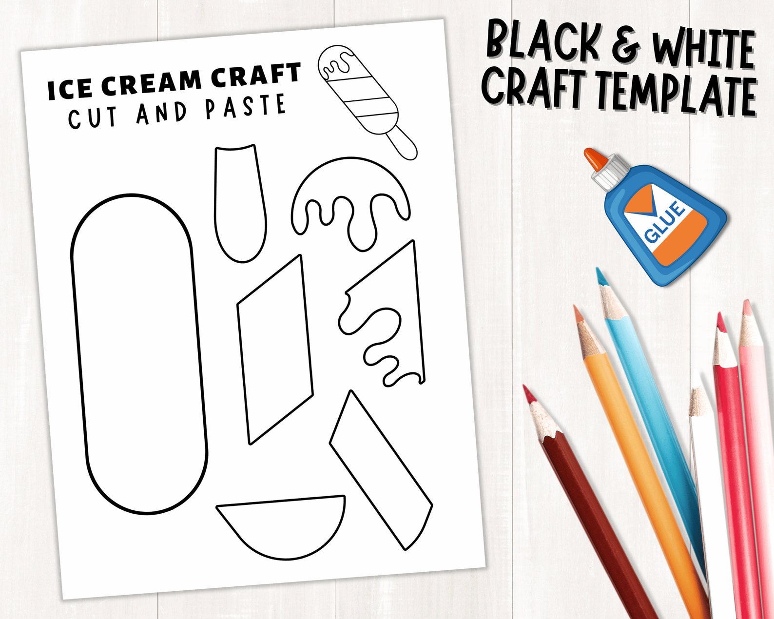 Printable Ice Cream Craft | Build an Ice Cream | Summer Craft Activity ...