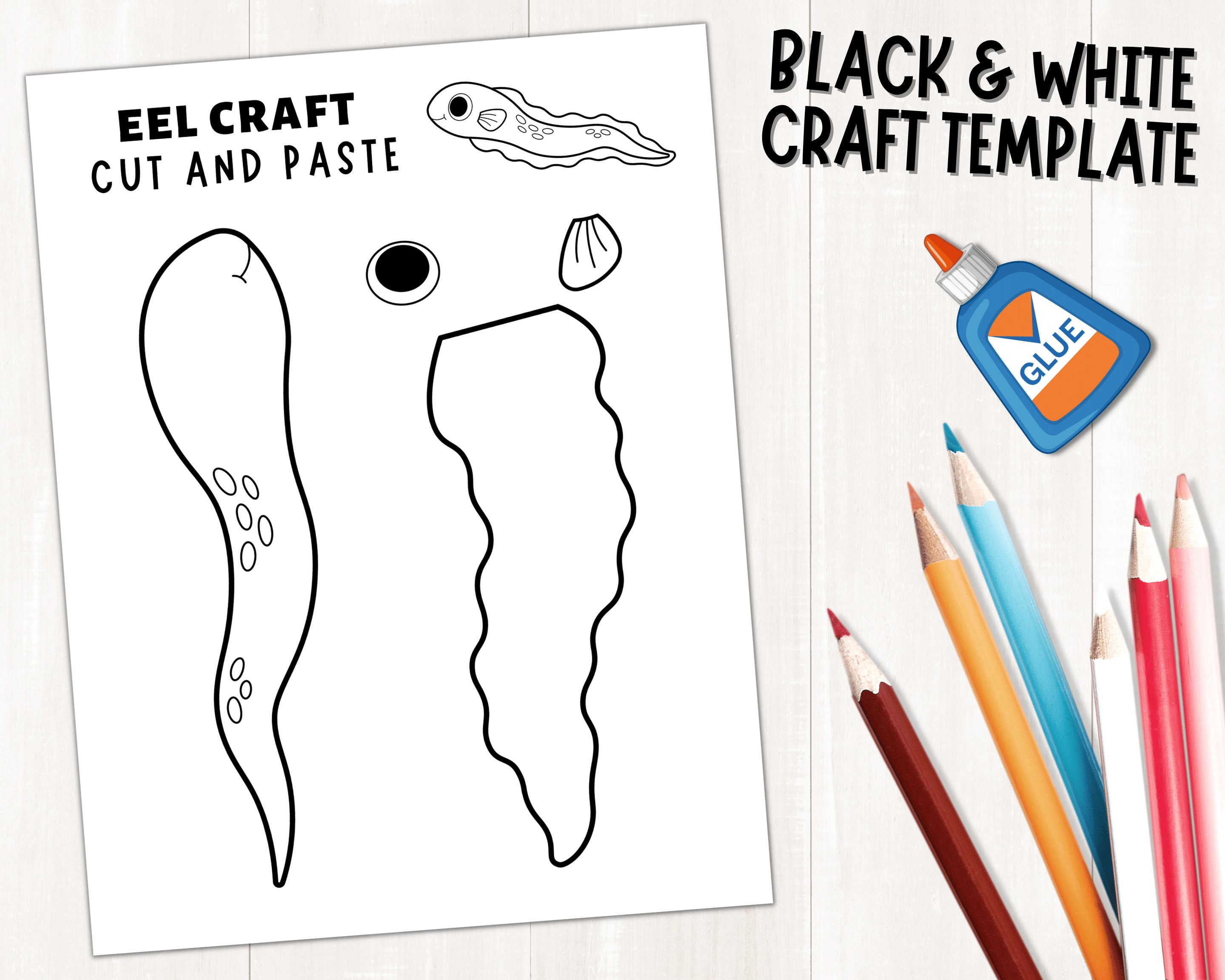Eel Craft Template for Kids | Sea Life Activities | Ocean Animal Craft ...