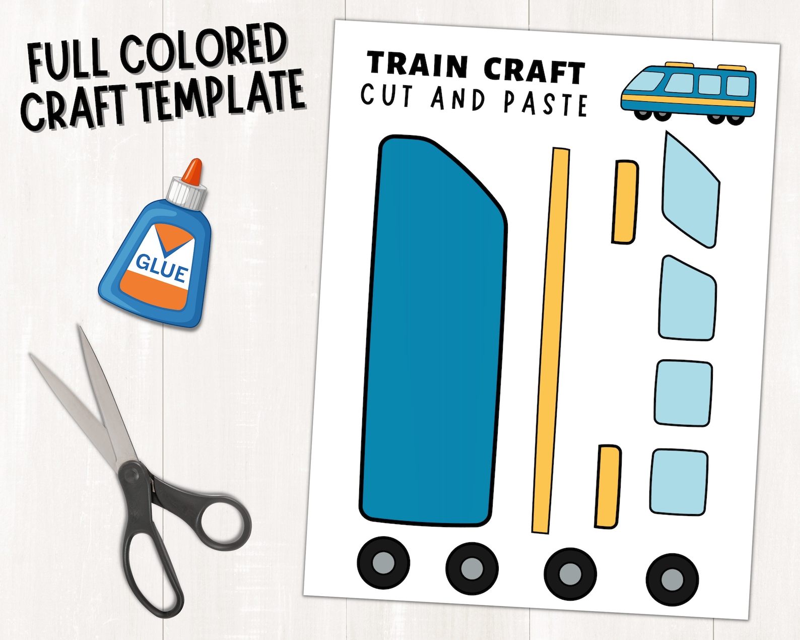 Printable Train Craft | Transportation Craft | Build a Train | Cut and ...