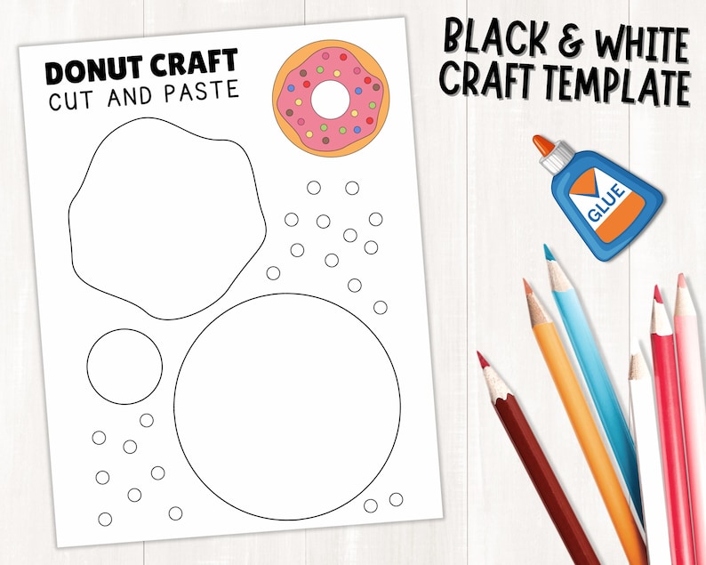 Donut Craft for Kids | Printable Food Craft Activity | Birthday ...