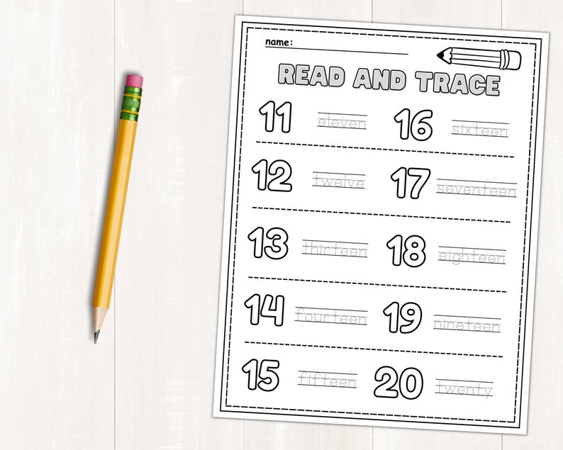 Teen Number Printable Worksheets 11-20 | Activities for Kindergarten ...