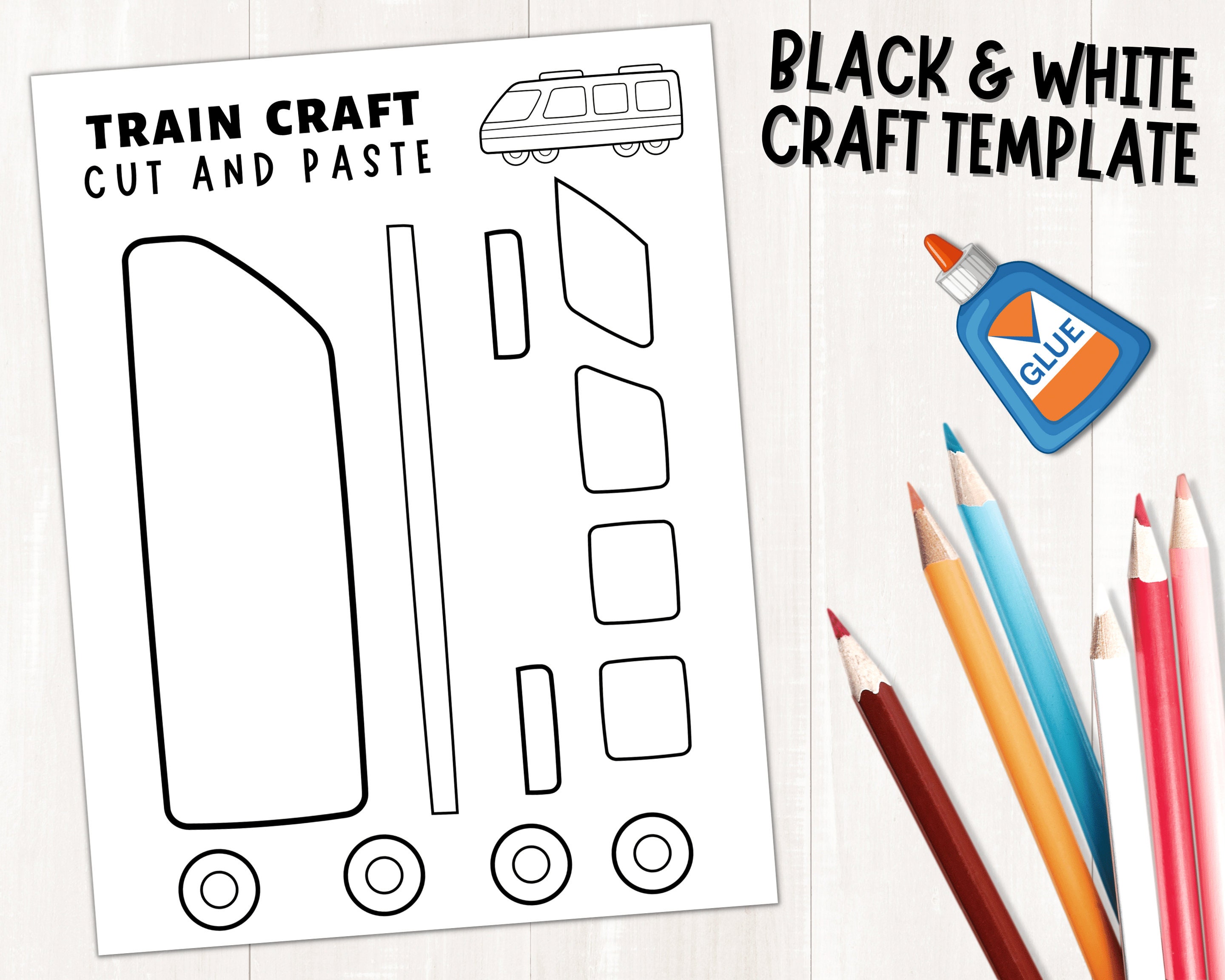 Printable Train Craft | Transportation Craft | Build a Train | Cut and ...