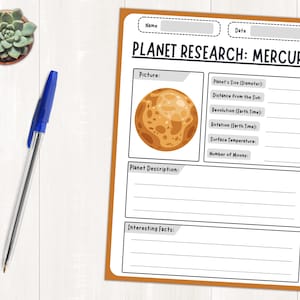 Solar System Planets Research Project Printable Templates, Planets Fact ...