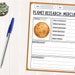 Solar System Planets Research Project Printable Templates, Planets Fact ...