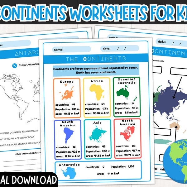 Continents - Etsy