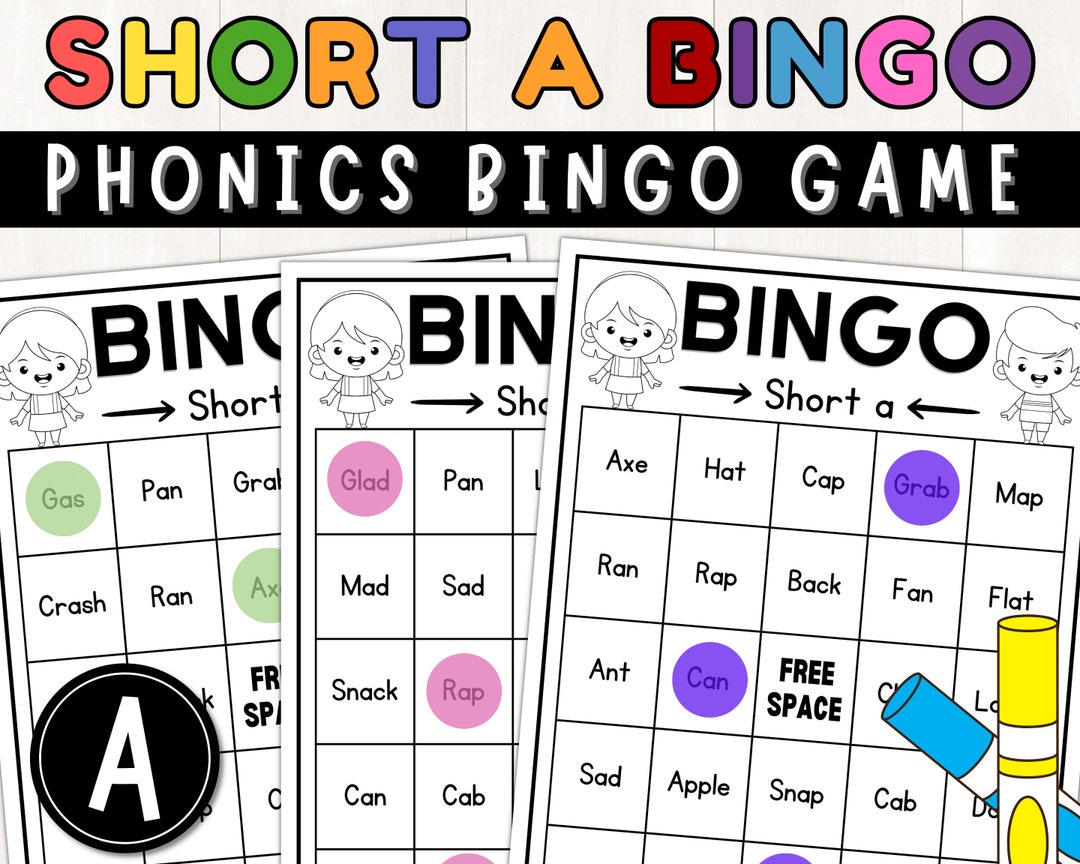 Short Vowel A Bingo Game | Phonics Bingo Game for Kids | Short A Words ...