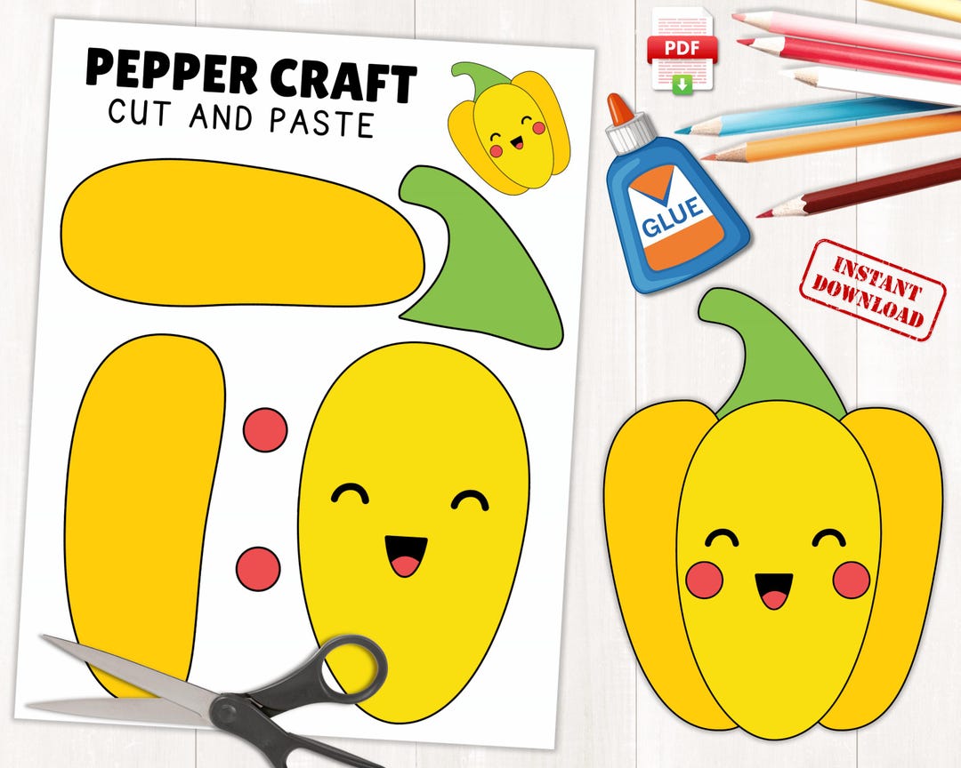 Printable Pepper Craft Template | Vegetable Craft Activity | Build a ...