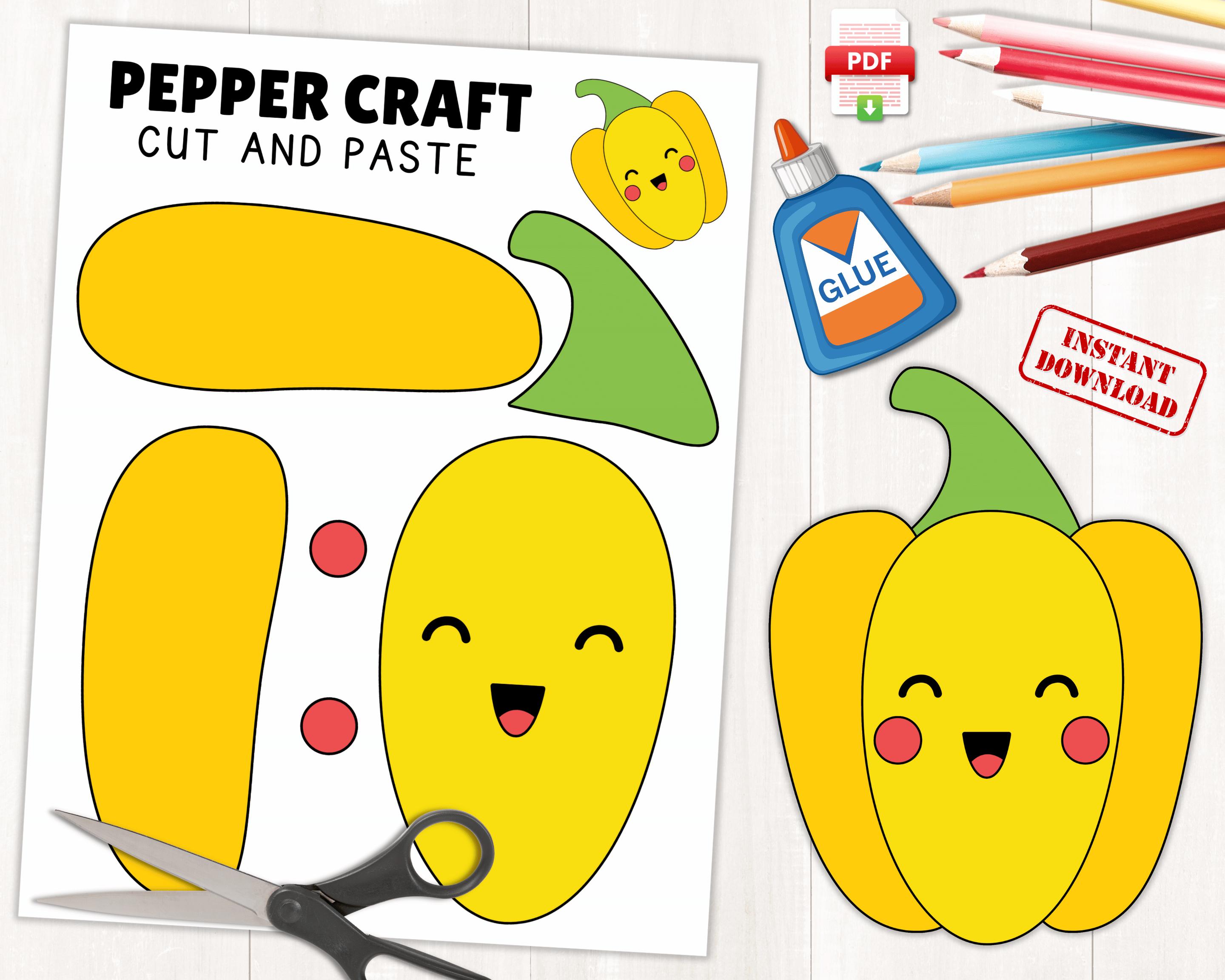 Printable Pepper Craft Template | Vegetable Craft Activity | Build a ...