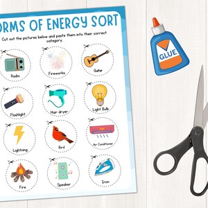 Forms of Energy Sorting Activity | Picture Sort | Heat, Light, & Sound ...