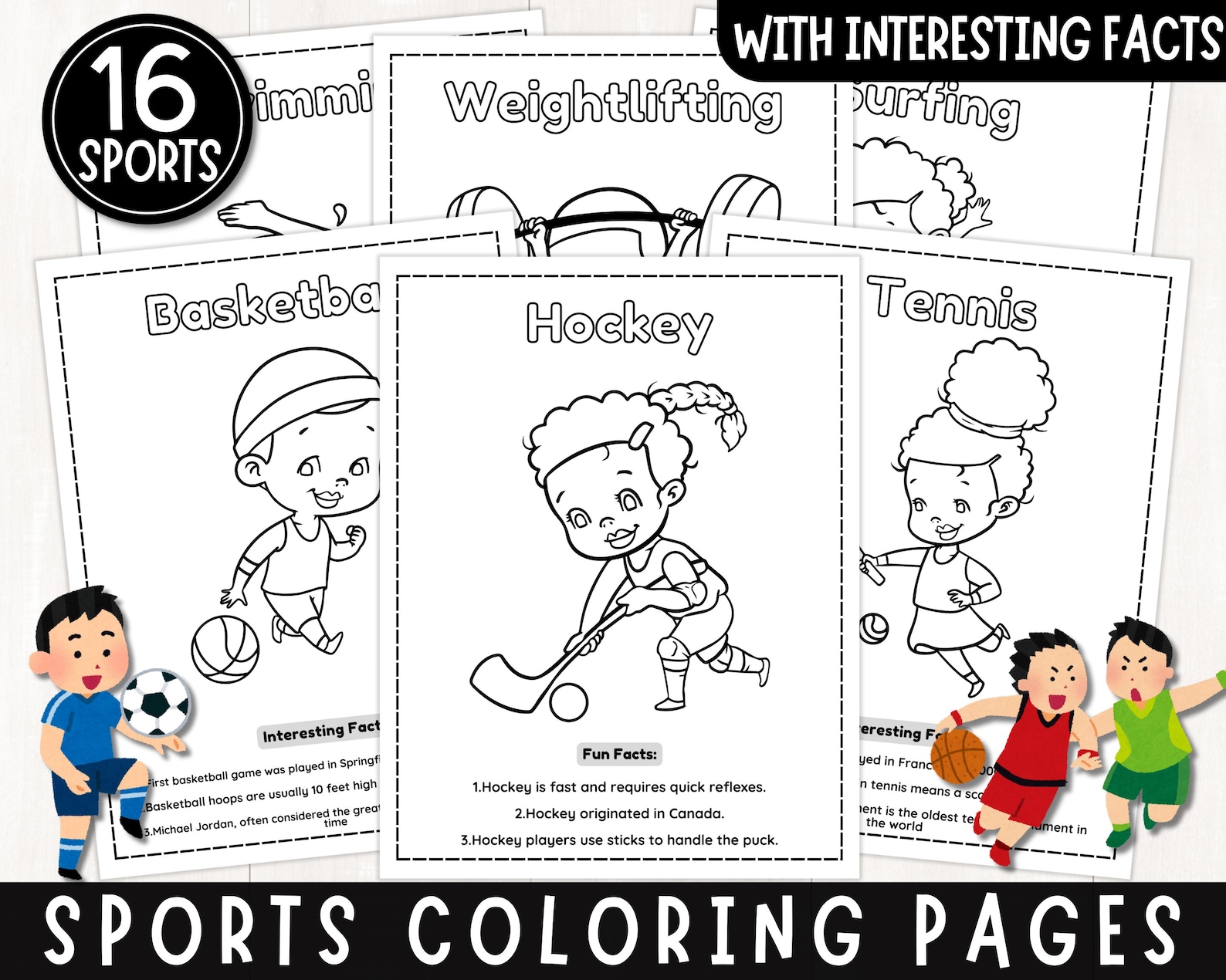 Printable Sports Coloring Pages for Kids | Interesting Facts About ...