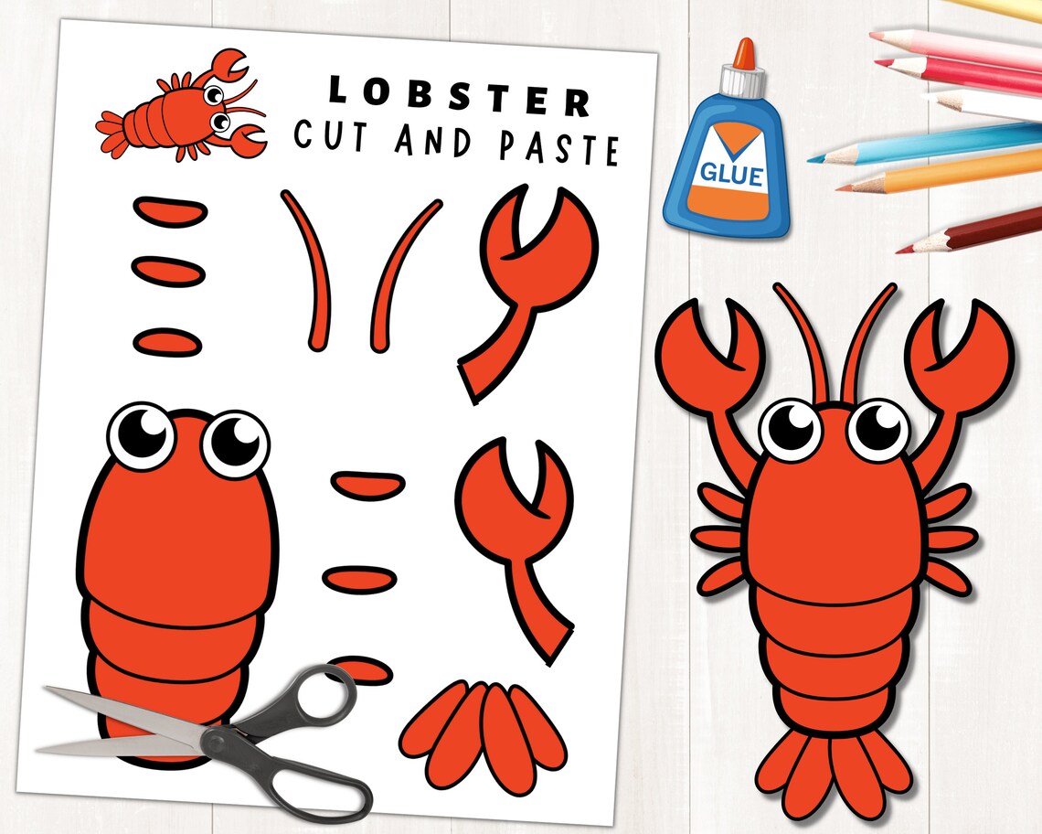 Lobster Craft for Kids Ocean Habitat Activities Ocean Animal Craft ...