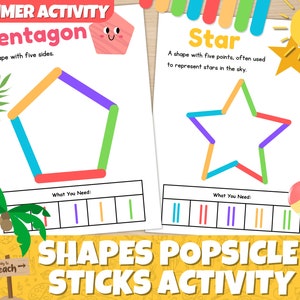 2d Shapes Popsicle Sticks Activity | 2d Shape Building | Printable for ...