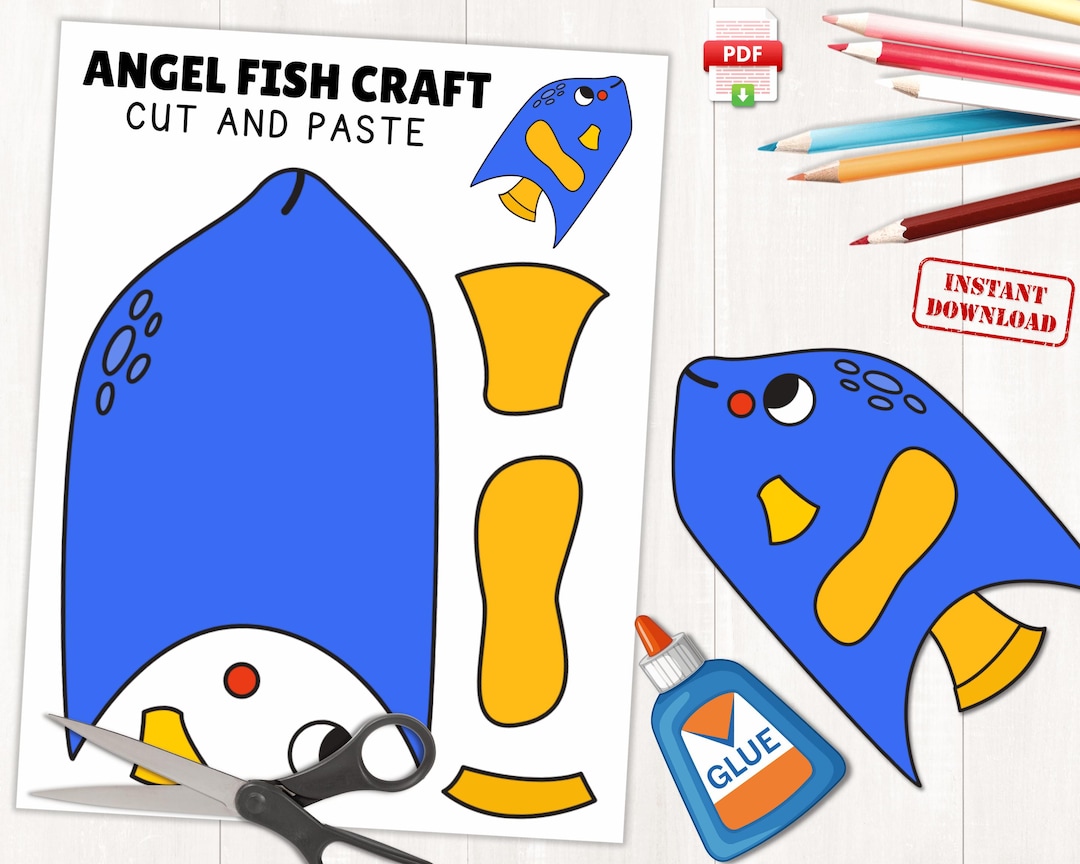 Angelfish Craft | Ocean Animal Craft for Kids (printable Activity) - Etsy