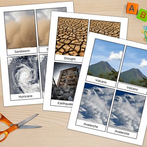 Printable Natural Disasters Flashcards, Types of Natural Disasters ...