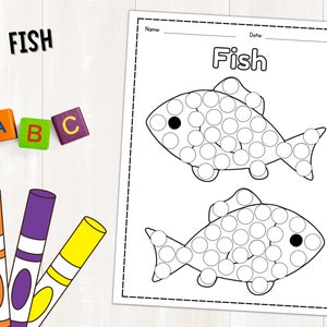 Sea Animals Dot Marker | Printable Ocean Animal Do a Dot Coloring Pages ...