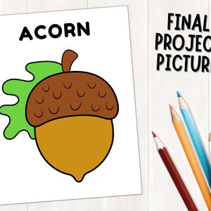 Acorn Printable Craft | Acorn Craft Template for Kids | Fall Activities ...