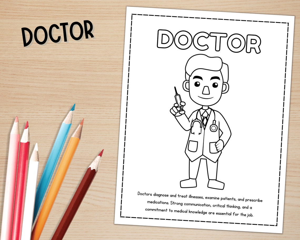 Printable Jobs Coloring Pages With Interesting Facts Occupations ...