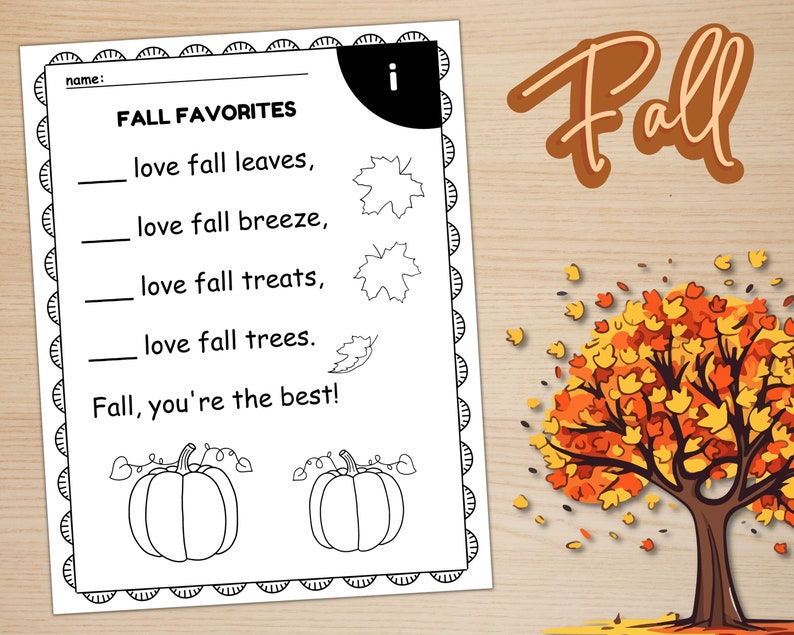 Fall Sight Word Poems Sight Word Worksheets Fall Songs - Etsy