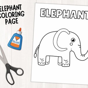 Elephant Craft Template | Printable Elephant Craftivity | Color, Cut ...
