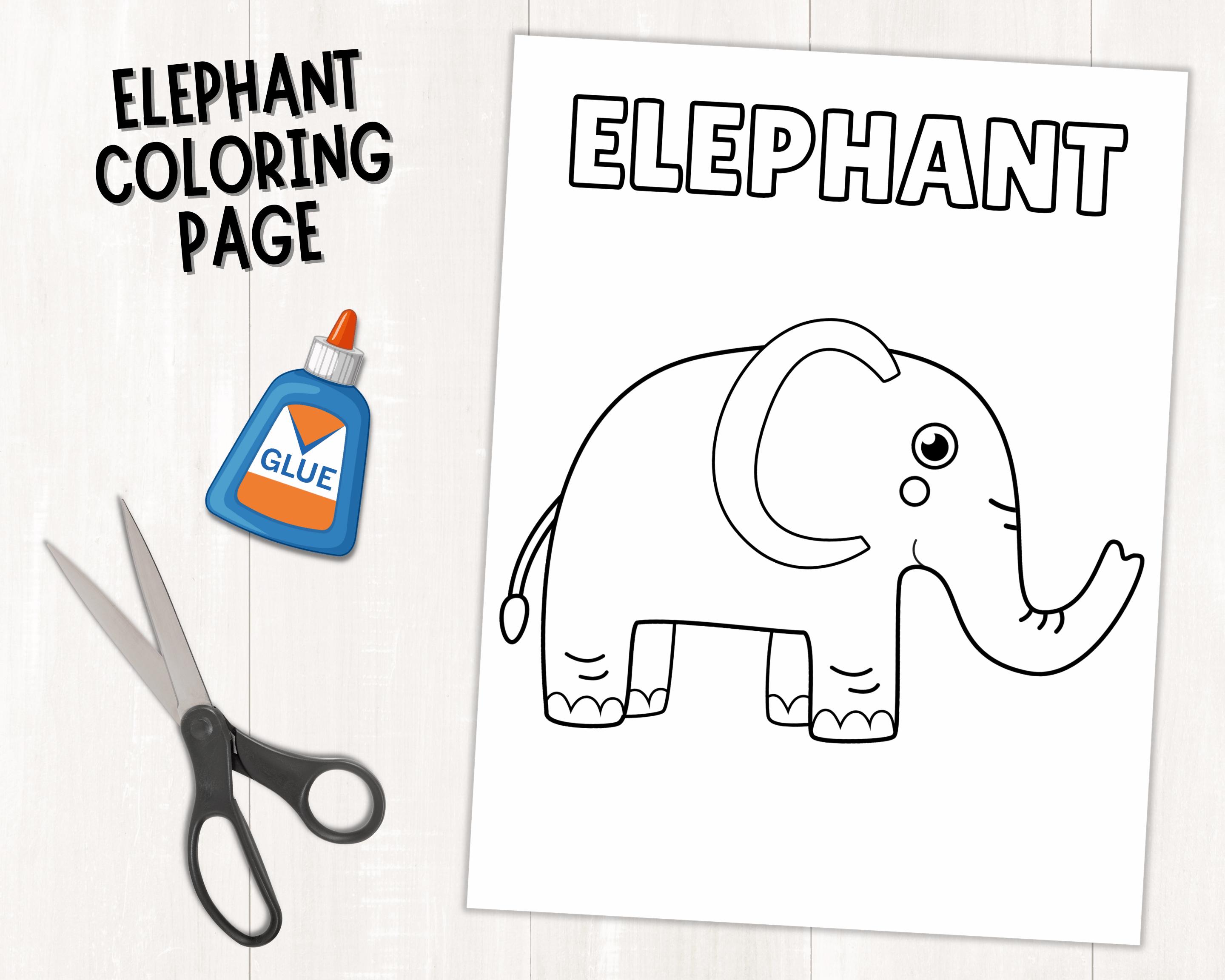 Elephant Craft Template | Printable Elephant Craftivity | Color, Cut ...