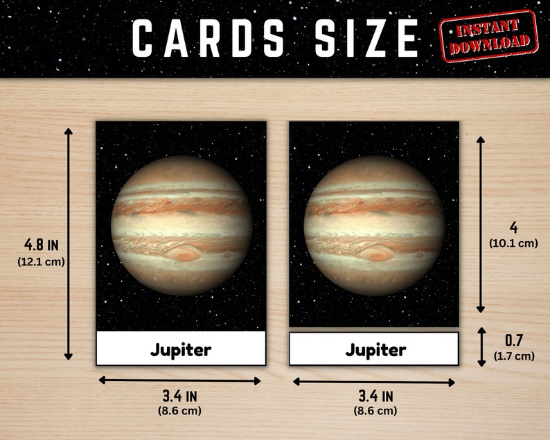 Solar System Montessori 3-part Cards, Planets Flashcards With Real ...