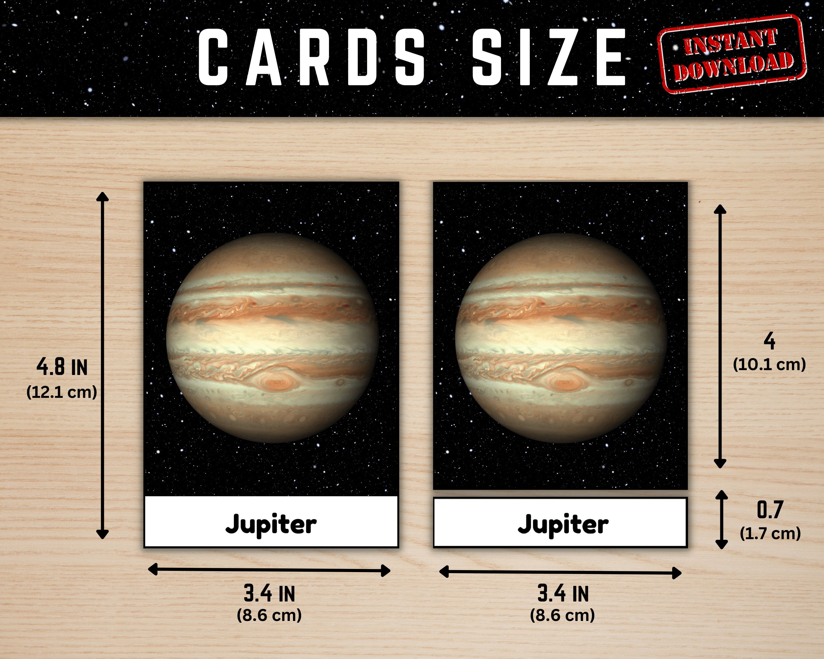 Solar System Montessori 3-part Cards, Planets Flashcards With Real ...