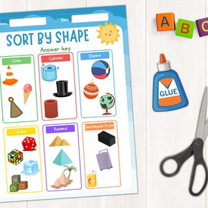 2D & 3D Shapes Sorting Activity Printable Worksheets | Sort by Shape ...