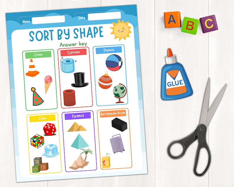 2D & 3D Shapes Sorting Activity Printable Worksheets | Sort by Shape ...