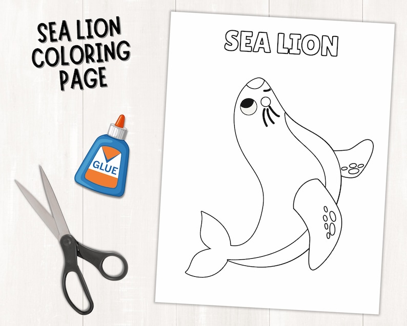 Sea Lion Craft for Kids | Printable Ocean Animal Cut & Paste Activity ...