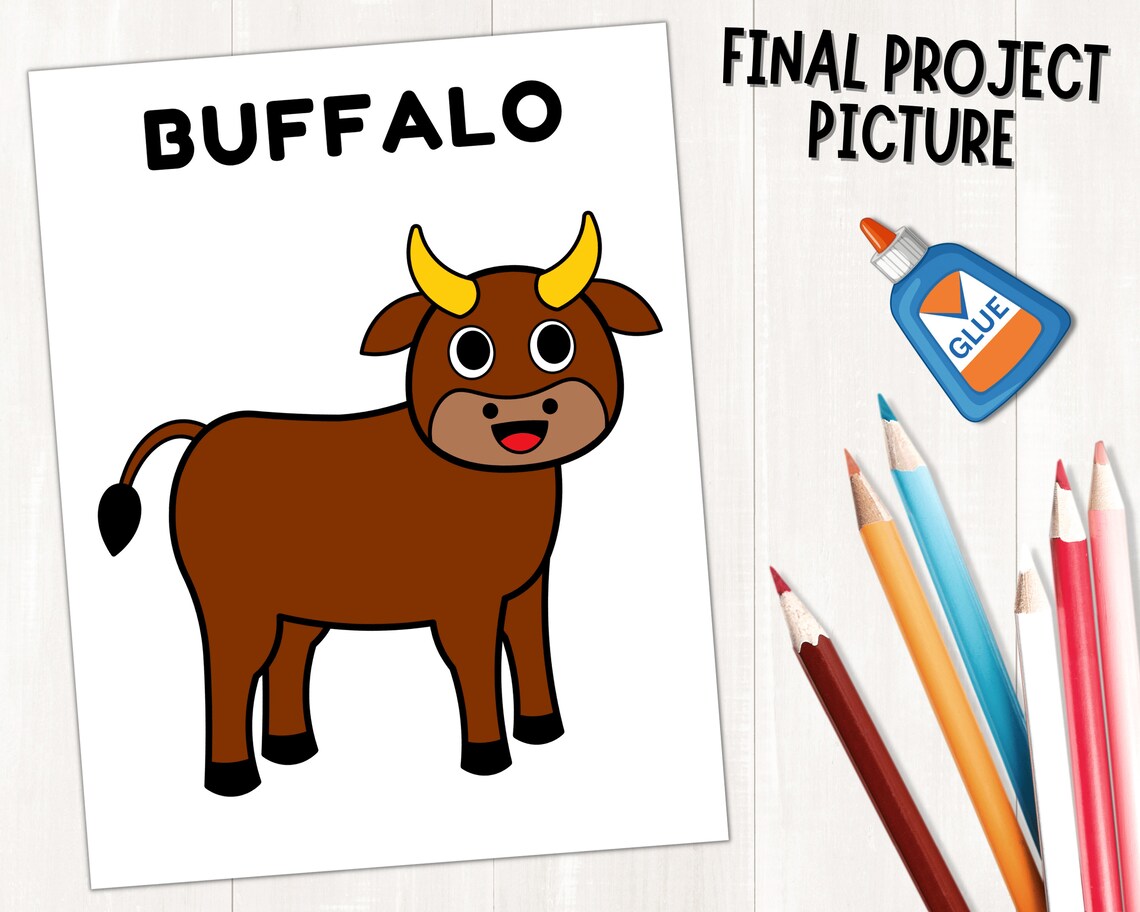 Printable Buffalo Craft Template Domestic Animal Crafts Color, Cut, and ...