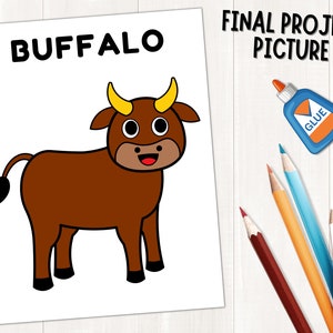 Printable Buffalo Craft Template | Domestic Animal Crafts | Color, Cut ...